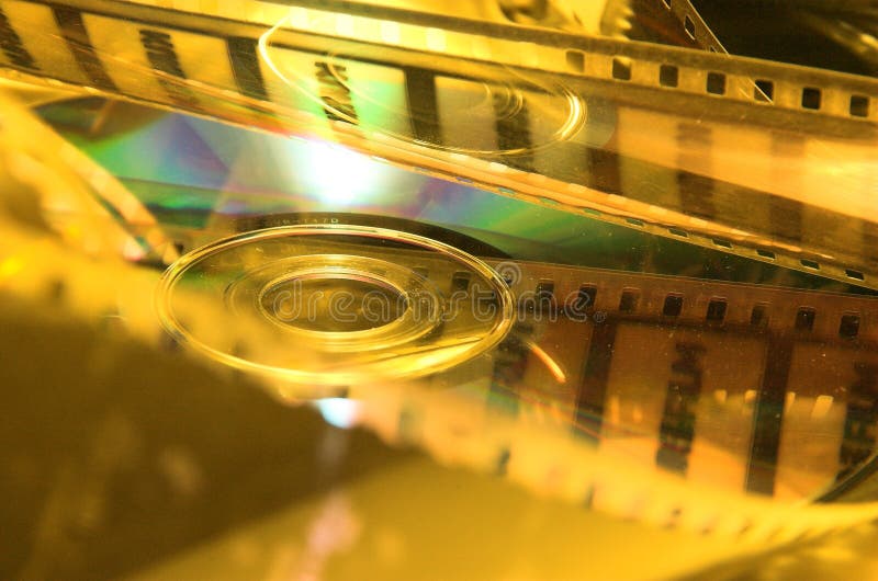 Celluloid with DVD in Yellow Stock Image - Image of cine, filmmaker ...