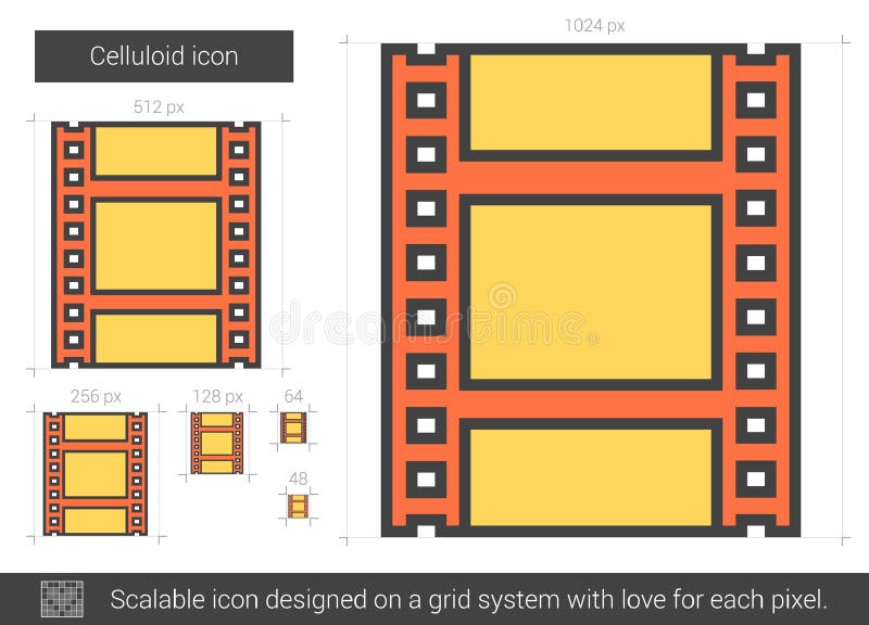 Icon Celluloid. Sign of Cinemeography and Photographs. Symbol Cinema ...