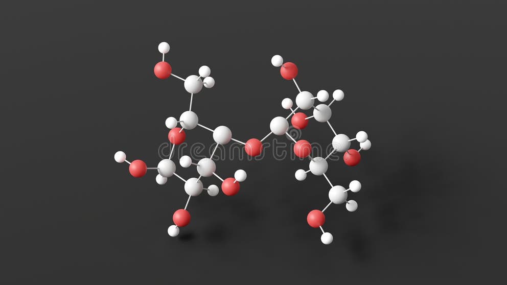 Cellulose Molecular Structure, Polysaccharide, Ball and Stick 3d Model ...