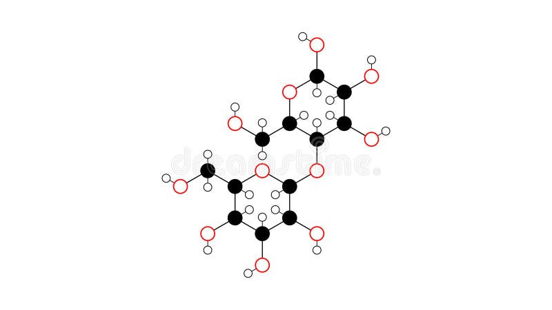 Cellulose Molecule, Structural Chemical Formula, Ball-and-stick Model ...