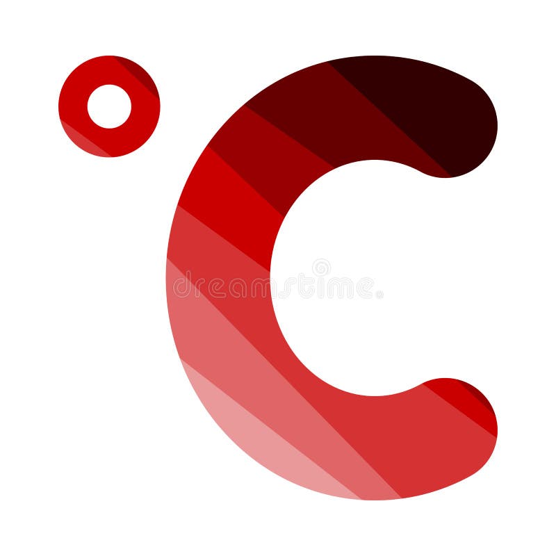 Degree Celsius Thin Line Flat Color Icon. Linear Vector Symbol ...