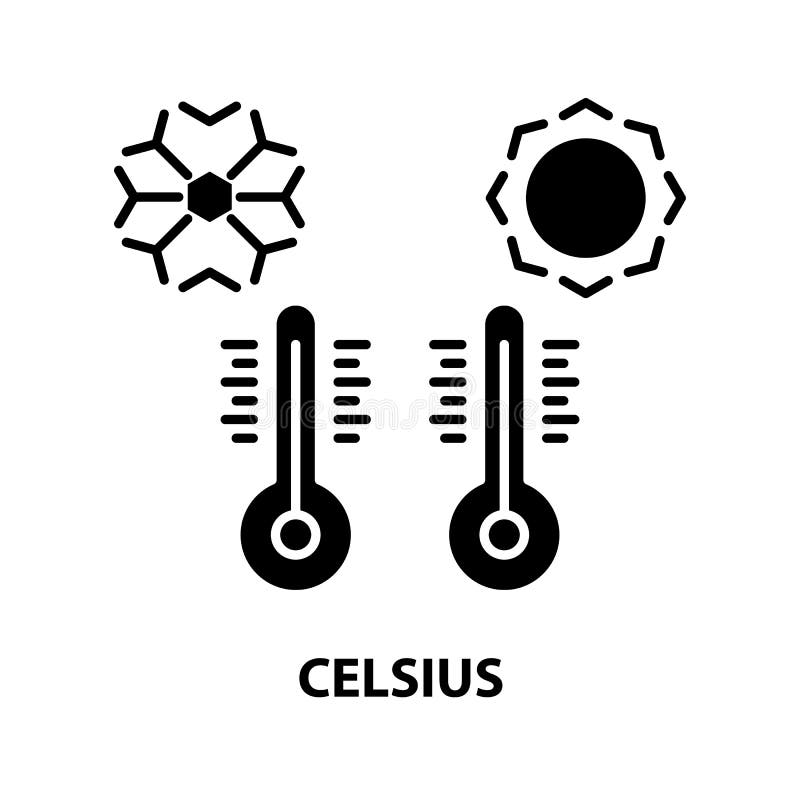 Celsius Icon, Black Vector Sign with Editable Strokes, Concept ...