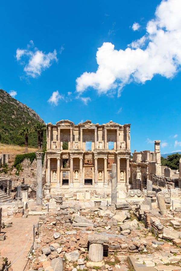 Celsius Library in Ephesus Ancient Ciity Stock Image - Image of ...