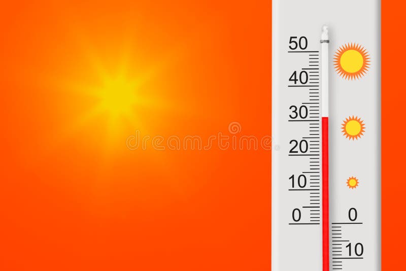 Celsius Scale Thermometer Shows Plus 31 Degrees. Summer Heat Stock ...