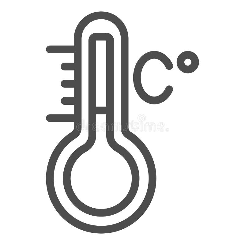 Celsius Thermometer Line Icon, Spring Season Concept. Vector Graphics ...