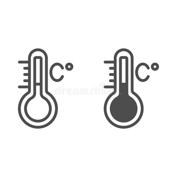 Celsius Thermometer Line and Solid Icon, Spring Season Concept. Vector Graphics Stock Vector ...