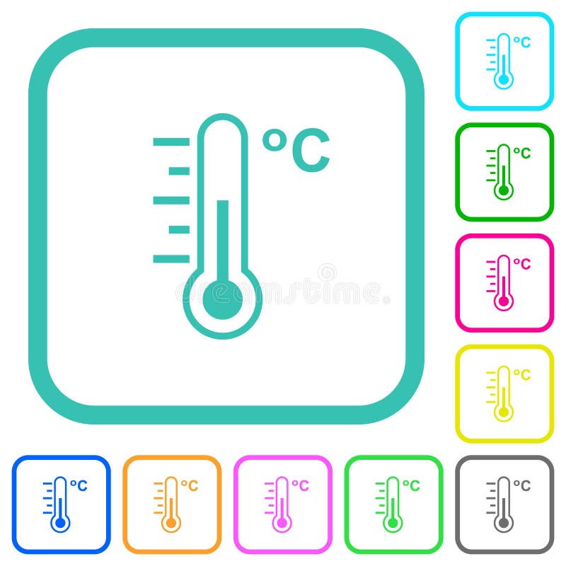 Celsius Thermometer Medium Temperature Vivid Colored Flat Icons Stock Vector - Illustration of ...