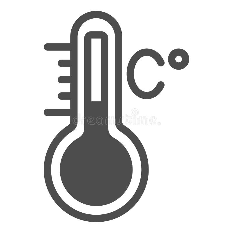 Celsius Thermometer Solid Icon, Spring Season Concept. Vector Graphics ...