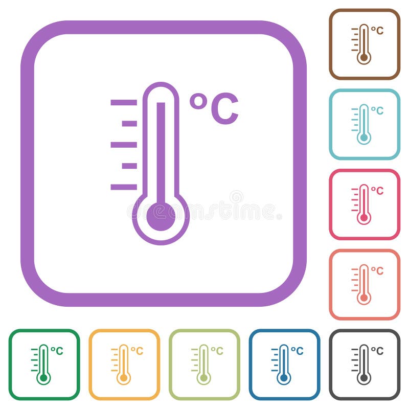 Celsius Thermometer Warm Temperature Simple Icons Stock Vector ...