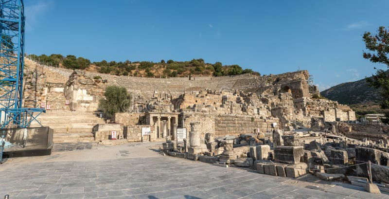 Celsus Library in the Ancient City of Ephesus with Its Magnificent View ...