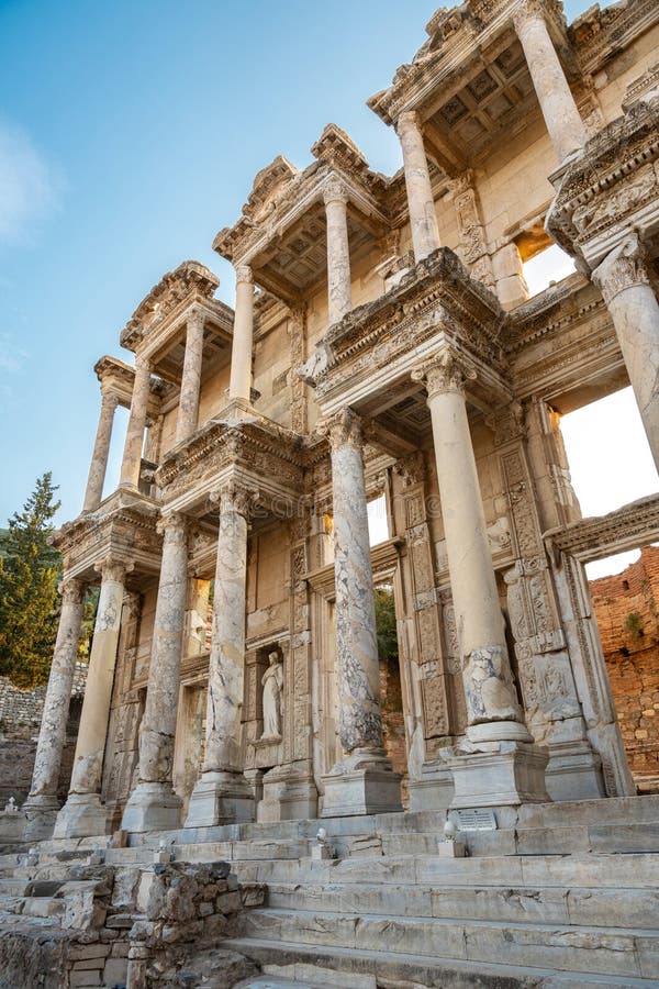 Celsus Library in the Ancient City of Ephesus with Its Magnificent View ...