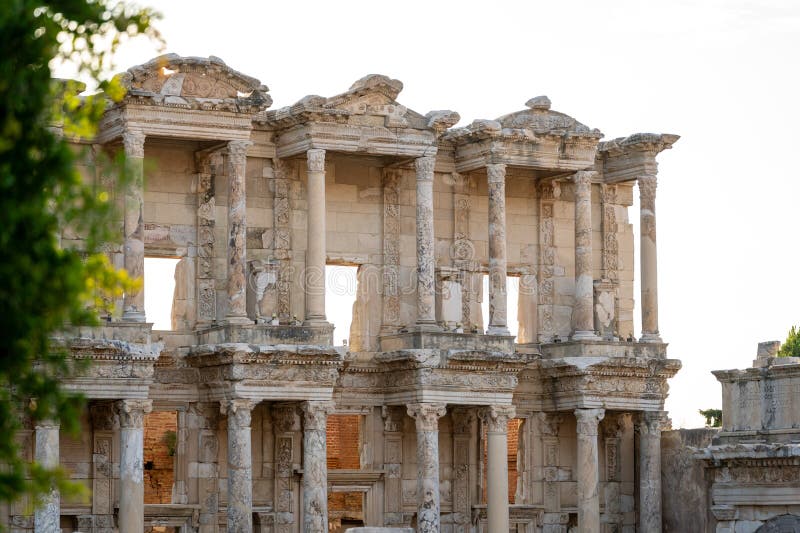 Celsus Library in the Ancient City of Ephesus with Its Magnificent View ...
