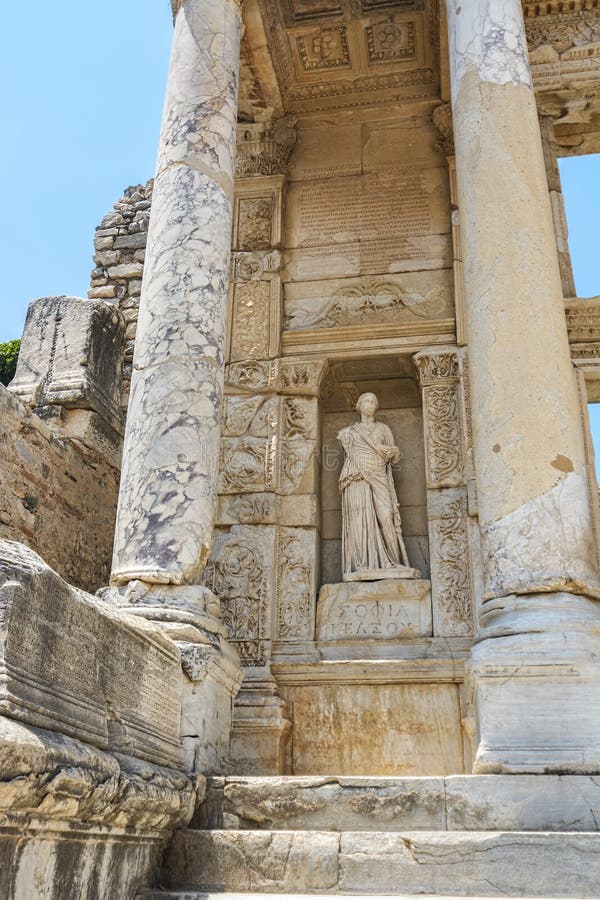 Celsus library in ephesus stock image. Image of roman - 62600473