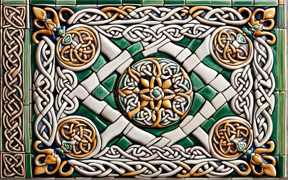 Celtic Ceramic Tile Texture, Classic and Old School with 8K Resolution ...