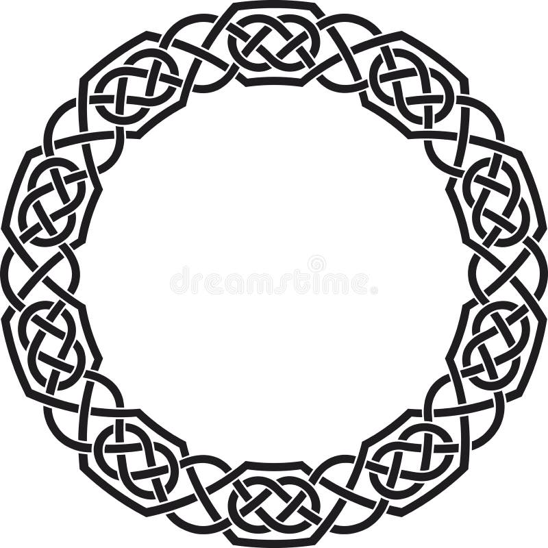 Celtic Circular Frame with Circles, Black Stock Image - Illustration of ...