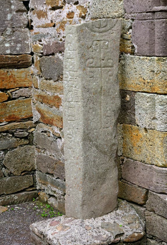 Celtic Column, Kilkalmedar, Ireland Stock Image - Image of church ...