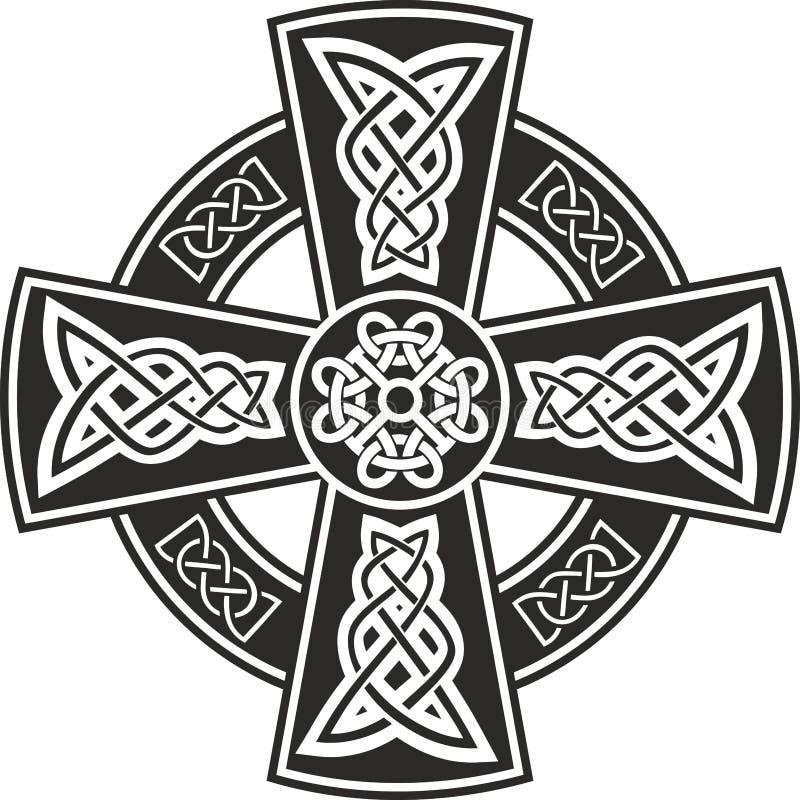 Knotted Celtic Cross Stencil Stock Vector - Illustration of celt ...