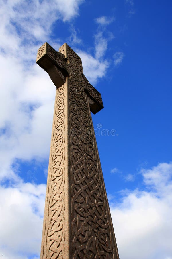 Irish Celtic Cross with Celtic Designs Stock Image - Image of burial ...