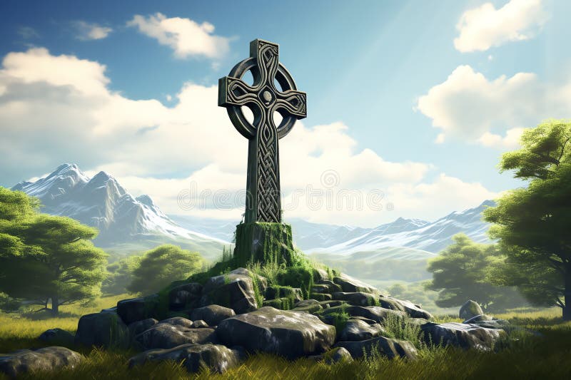 Celtic Cross Background Digital Paper Stock Illustration - Illustration ...