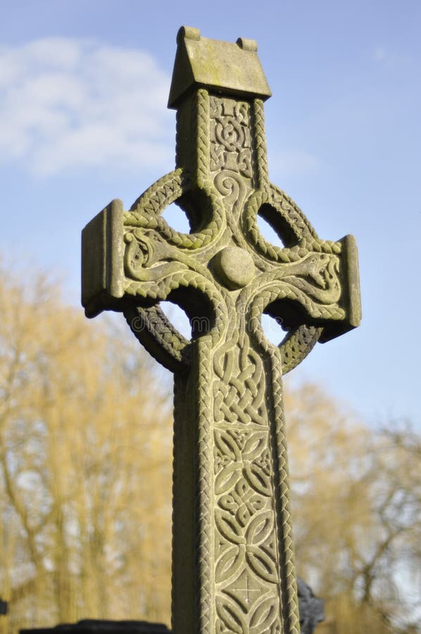 High Cross of the Scriptures. Clonmacnoise. Ireland Stock Photo - Image ...