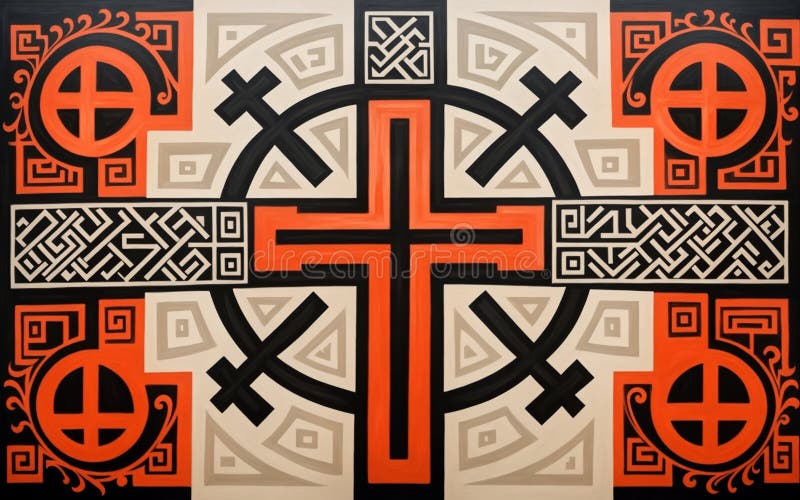 Celtic Cross Illustration, Circle Intersected by Two Perpendicular Axes ...