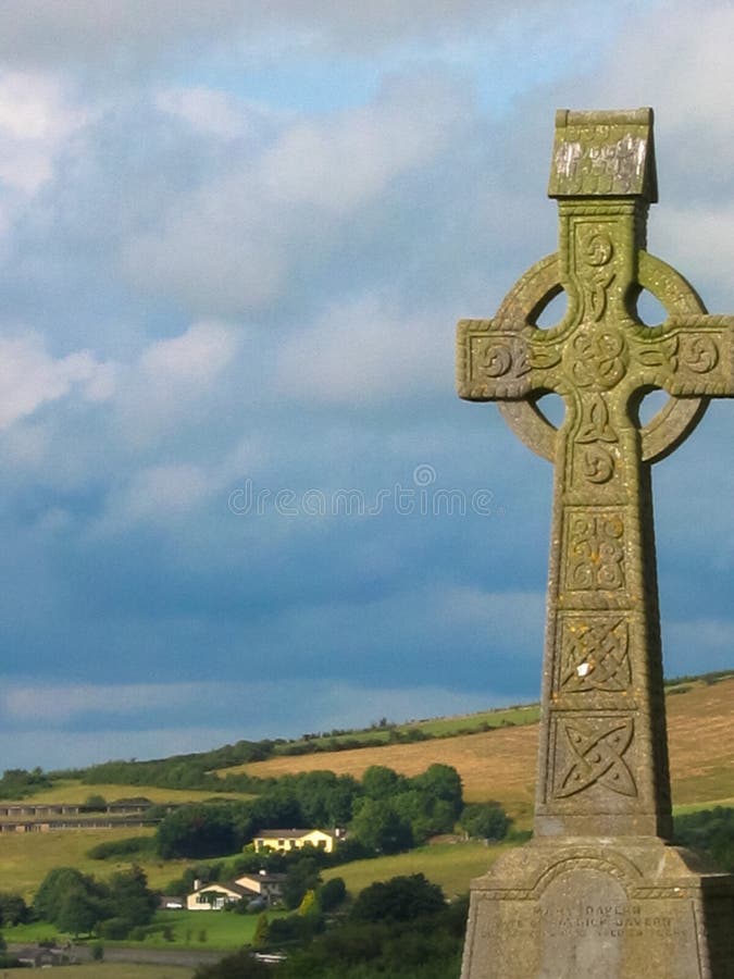 Celtic cross stock image. Image of tombstone, ireland - 52075443