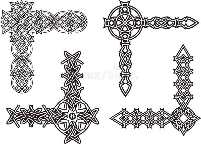 Celtic Decorative Knot Corners Stock Vector - Illustration of knot ...