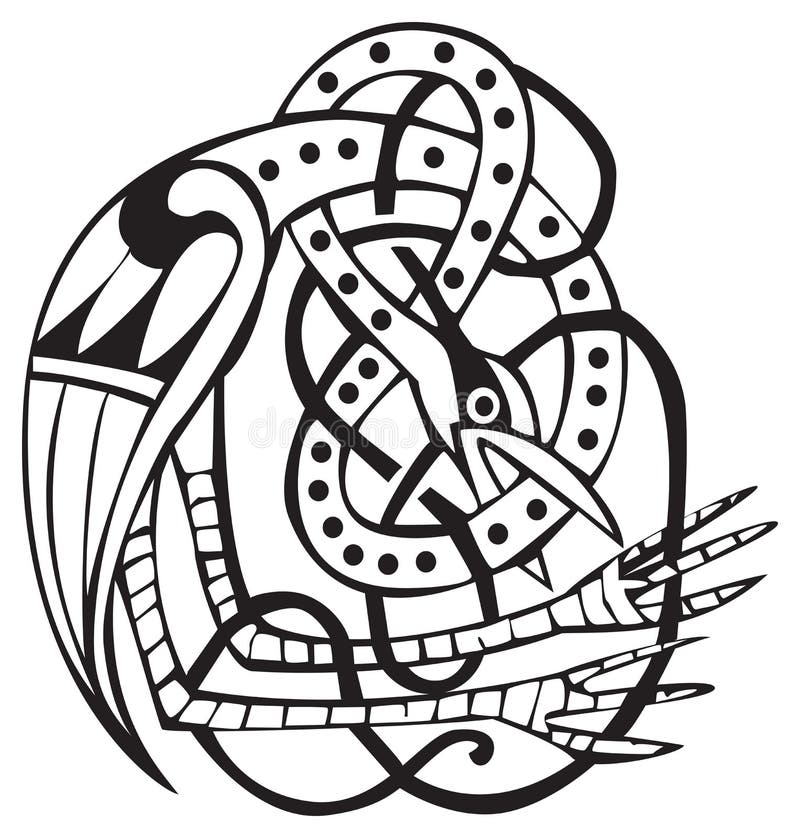 Knotted Viking Birds Design Stock Vector - Illustration of abstractly ...