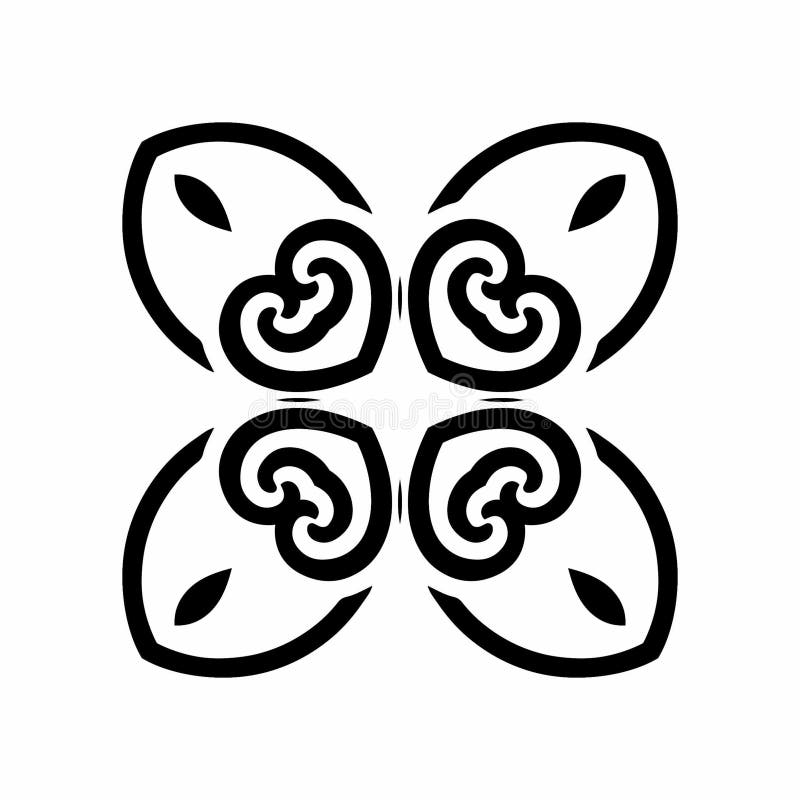 Celtic Floral Stencil Line Drawing Stock Illustration - Illustration of ...