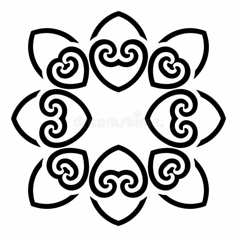 Celtic Floral Stencil Line Drawing Stock Illustration - Illustration of ...