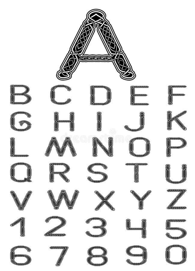 Celtic font stock vector. Illustration of caps, celt - 25074226