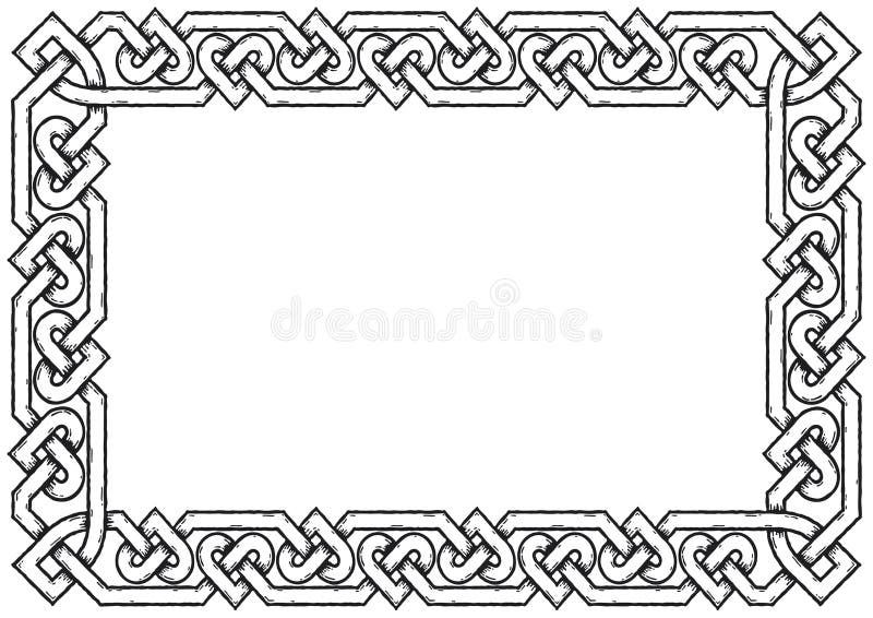 Celtic Frame with Hearts, with Shadows Stock Vector - Illustration of ...