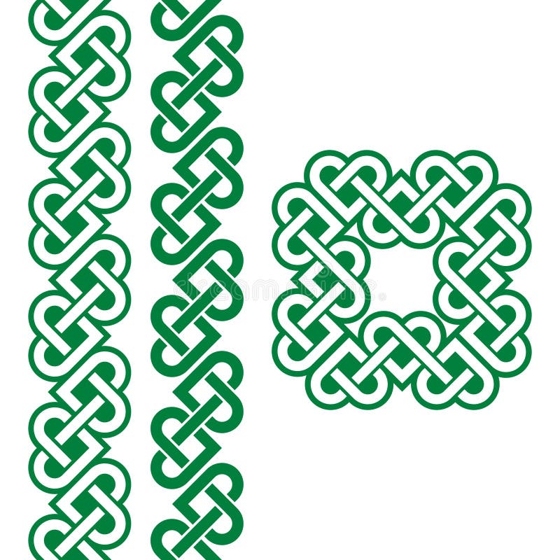 Celtic Green Irish Knots, Braids and Patterns Stock Illustration ...