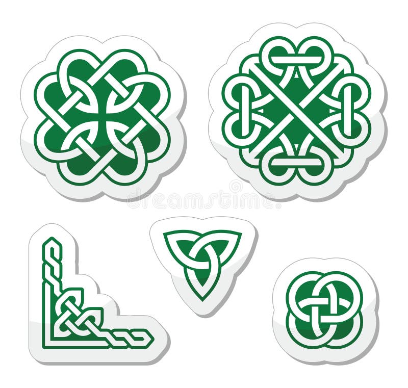 Celtic Green Knots, Braids and Patterns - Stock Illustration ...