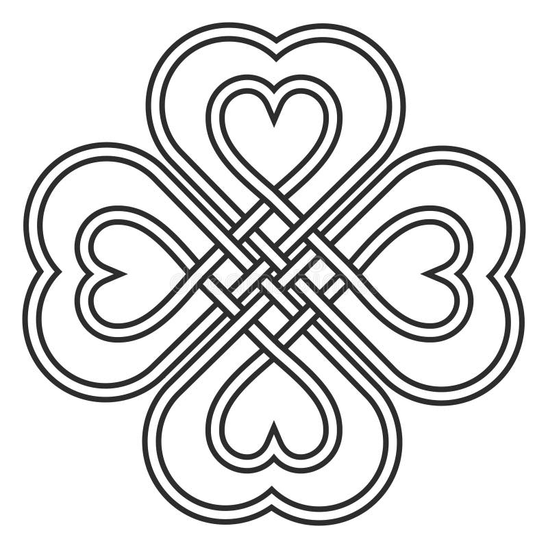Celtic Heart Knot in the Shape of a Clover Leaf Bringing Good Luck and ...