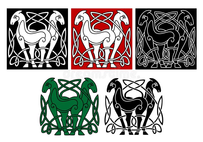 Celtic symbol of horses stock vector. Illustration of ring - 30576808