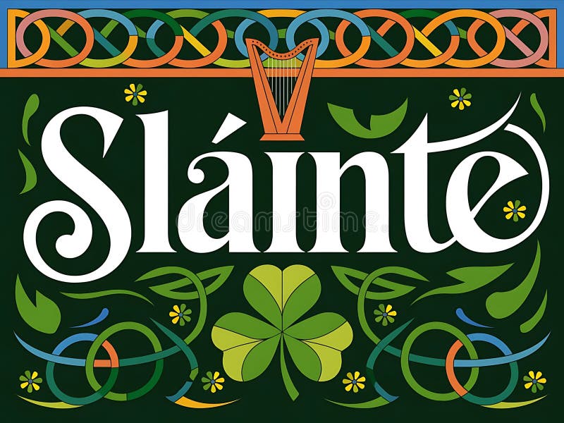 Celtic-inspired Typography with Traditional Irish Elements Stock ...