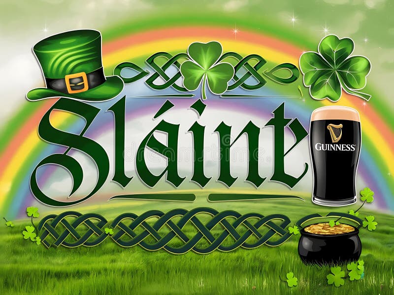 Celtic-inspired Typography with Traditional Irish Elements Stock ...