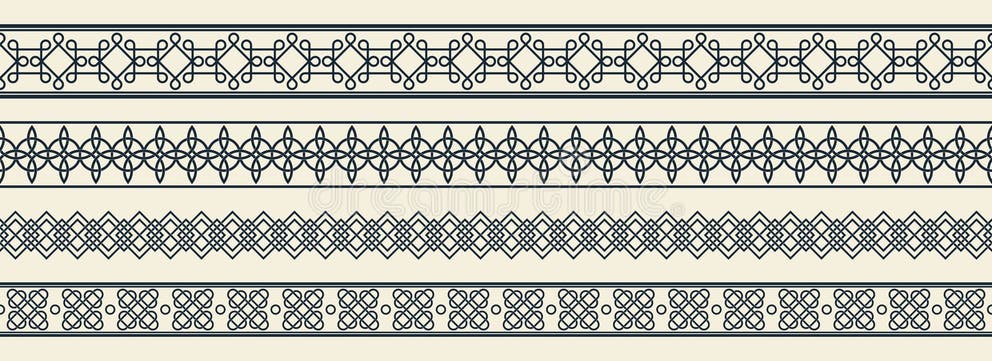 Celtic Irish Knot Border Patterns Stock Illustration - Illustration of ...