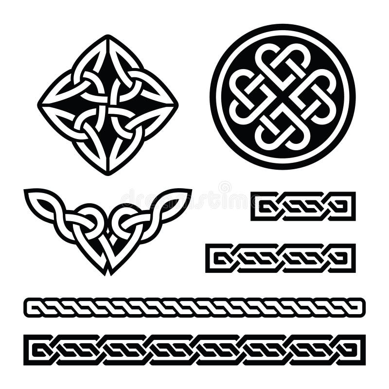 Celtic Irish Patterns and Braids - Vector, St Patrick S Day Stock ...