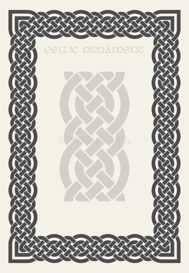 Celtic Knot Braided Frame Border Ornament. Rectange Size Stock Vector ...