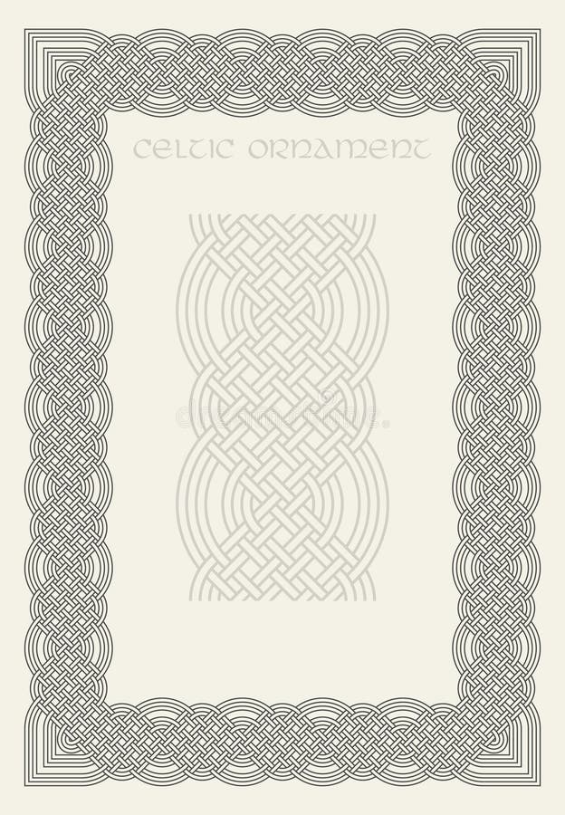 Celtic Knot Braided Frame Border Ornament. Rectange Size Stock Vector ...