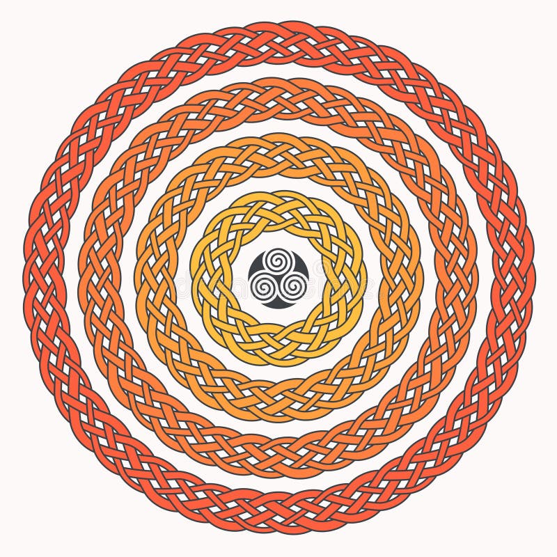 Celtic Knot Braided Frame Border Ornaments Set. 4 Circles Set. Stock ...