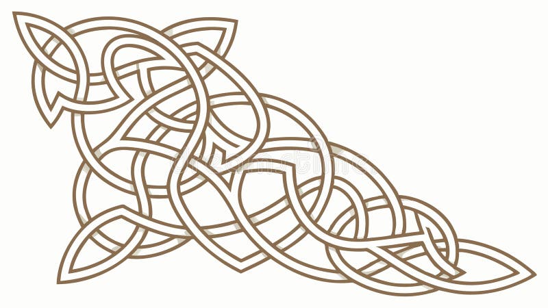 Celtic Knot Corner Design. Intricate Interlaced Pattern Vector Ornament ...