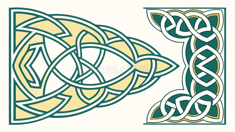 Celtic Knot Corner Design, Ornate and Traditional Decoration Vector ...