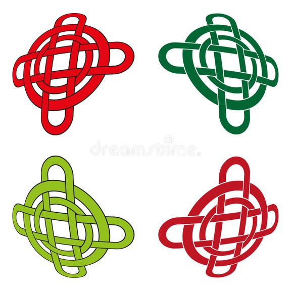 Celtic Knot Elements. Intertwined Pattern Designs. Shamrock Vector ...