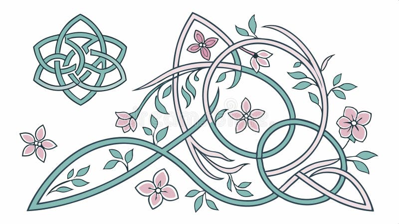 Celtic Knot with Floral Elements, Ornate Pattern Art Vector Design ...