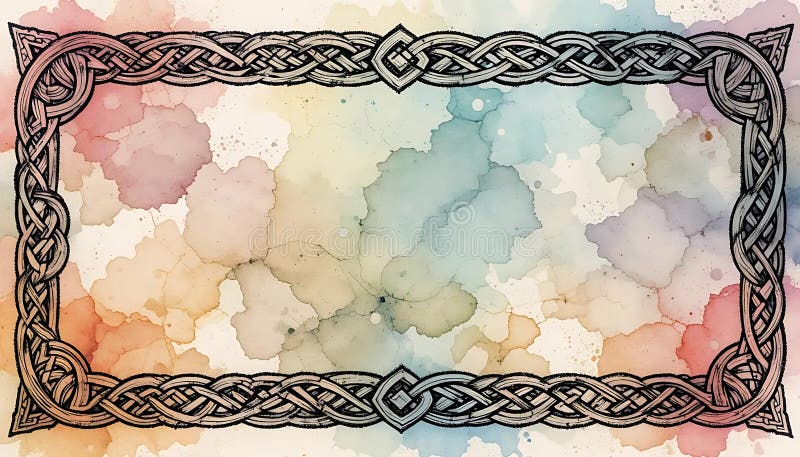 Celtic Knot Frame on Watercolor Background Invitation or Creative ...
