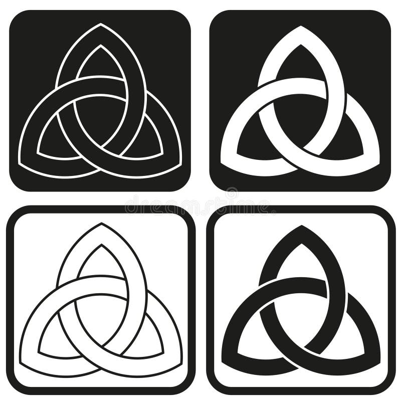 Celtic Knot Icons. Varied Outline Designs. Black and White Elements ...