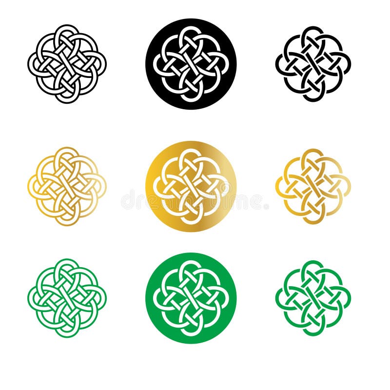 Celtic Knot Interlocking Symbols Stock Illustration - Illustration of ...